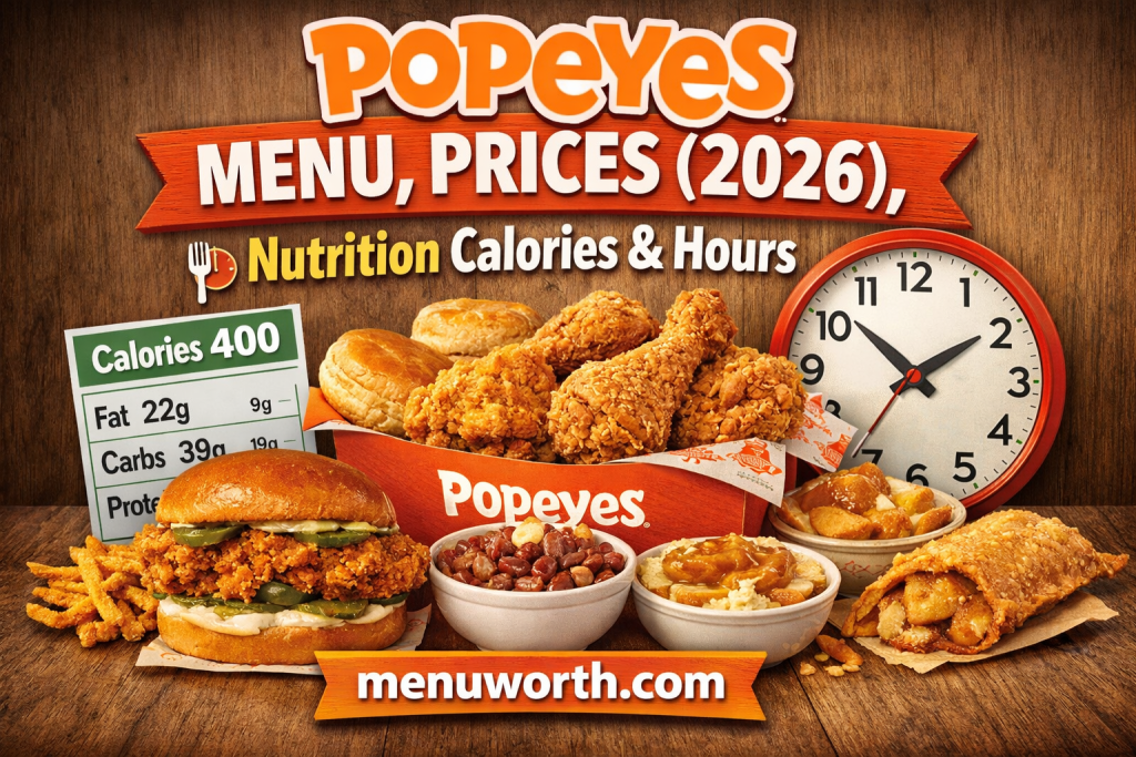 Popeyes Menu with Prices (2026), Calories, Nutrition & Hours Guide